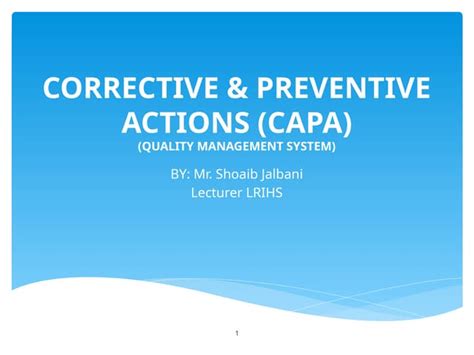 Corrective And Preventive Actions During Surgery Pptx