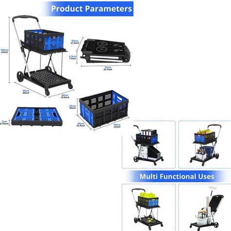 Collapsible Carts Mobile Folding Trolleys Shopping Carts With Storage