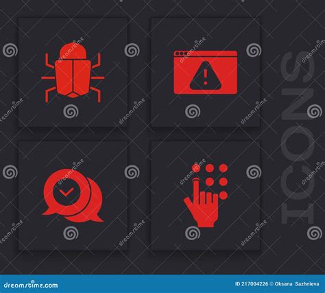 Set Password Protection System Bug Browser With Exclamation Mark And Check In Speech Bubble