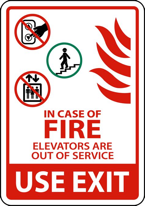 Fire Symbol Do Not Use Elevators Use Stairs Symbols 21975106 Vector