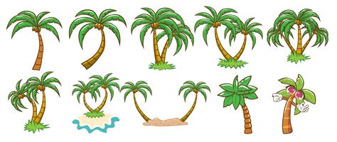 Palm Tree Cartoon Vector Art Icons And Graphics For Free Download