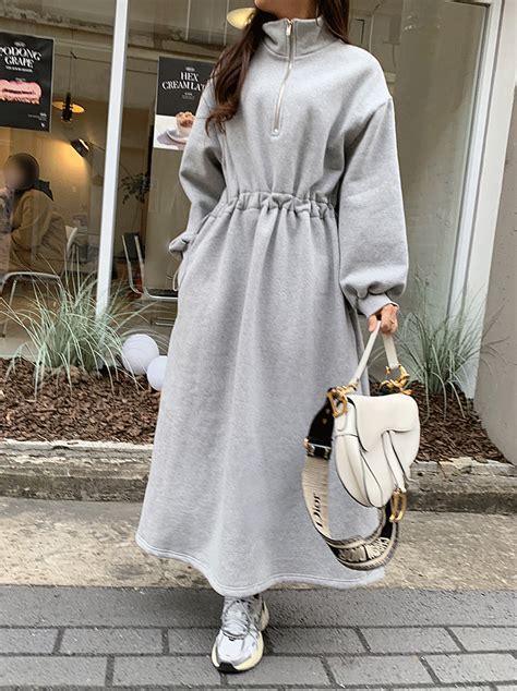 리플리 기모 집업 원피스