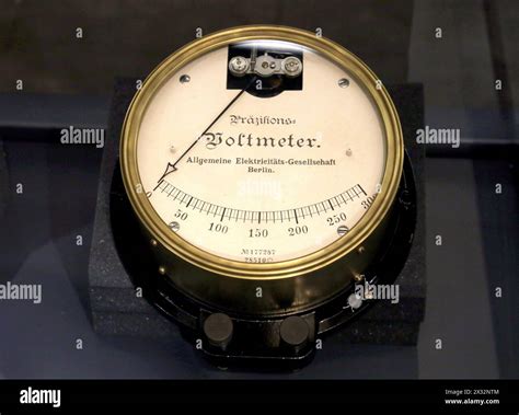 Old 19th Century Analog Voltmeter With A Metal Arrow Measurement Of Voltage In The Electrical