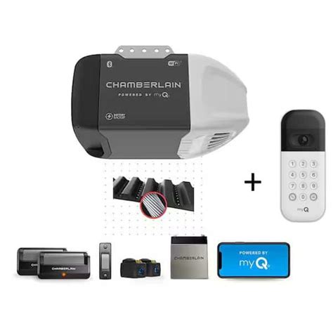 Chamberlain Secure View 1 14 Hp Led Quiet Belt Drive Smart Garage Door