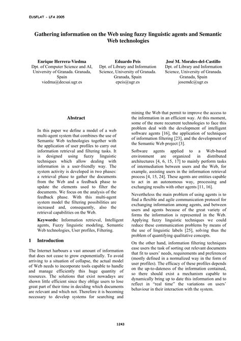 Pdf Gathering Information On The Web Using Fuzzy Linguistic Agents