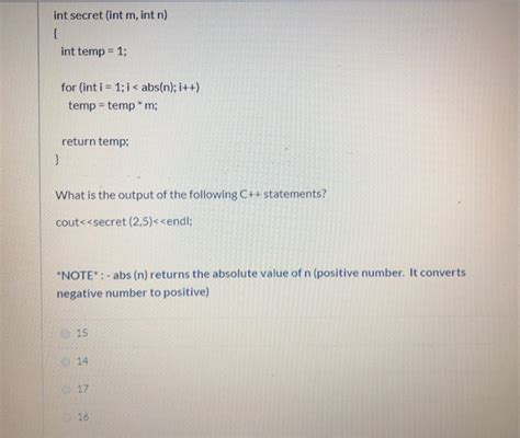 Solved Int Secret Int M Int N Int Temp 1 For Int I
