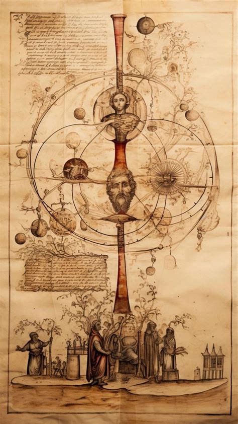 Aged Parchment Mind Map Of Platos Philosophical Ideas