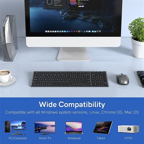 Wireless Keyboard And Mouse Combo Silent Full Size Low Profile