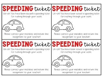 Editable Speeding Ticket Behavior Management By That Colorful Classroom