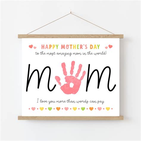 Mothers Day Handprint Craft Digital Download Printable Mothers Day