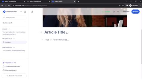 Hashnode Managing Blog Flow On Web Page Flows