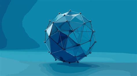 Modern 3d Low Poly Spherical Object With Black Connections Premium Ai Generated Vector
