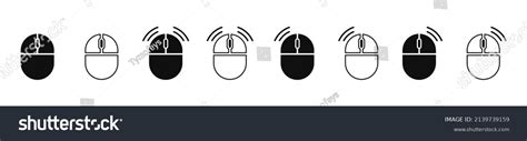 computer mouse icon set left right stock vector royalty free