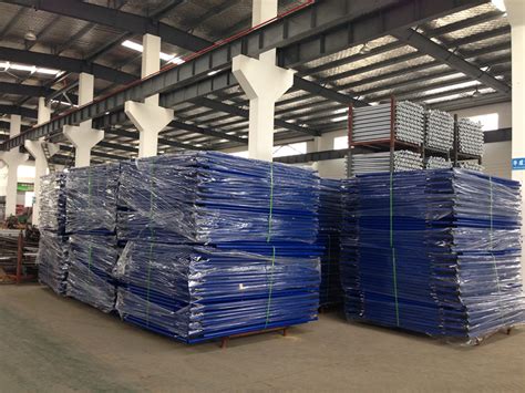 Blue Surface Walkthrough Frame System Scaffolding Scaffold For Construction