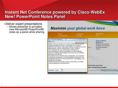 Ppt Instant Net Conference Powered By Cisco Webex Powerpoint Presentation Id 395098