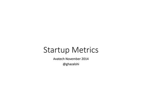 Startup Metrics Ppt