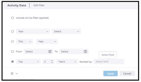 dynamic date range filtering avionte bold