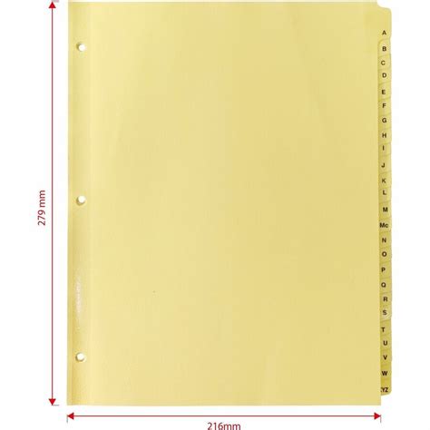 Business Source A Z Clear Plastic Tab Index Dividers Printed Tabs