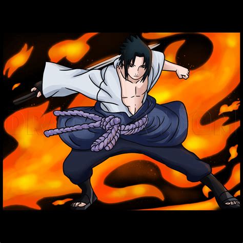 How To Draw Sasuke Shippuden Step By Step Drawing Guide By Dawn Dragoart