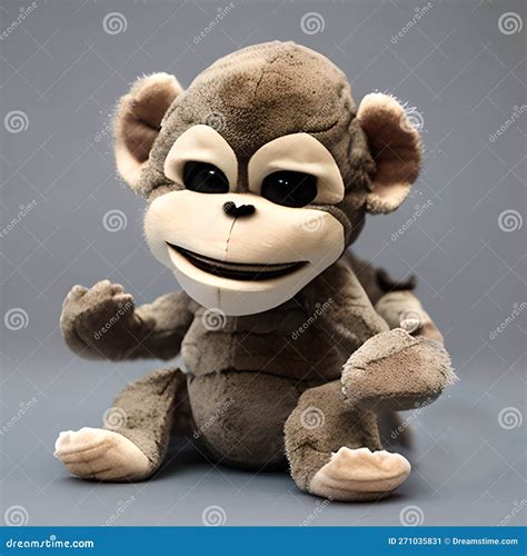 Beige Monkey Cute Plush Toy Mascot Ai Generated Generative Ai Cgi