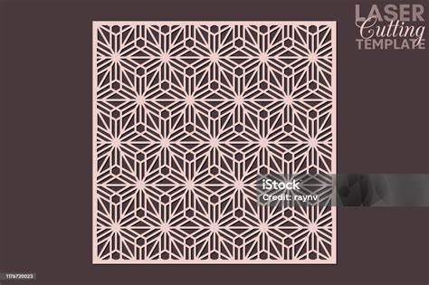 일본 쿠미코 스타일의 패턴레이저 컷 캐비닛 프렛 워크 천공 패널 템플릿 기하학적 육각형 장식 패널 속도 11 금속 종이 또는 나무 조각 야외 화면 0명에 대한 스톡 벡터