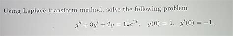 Using Laplace Transform Method Solve The Following Chegg