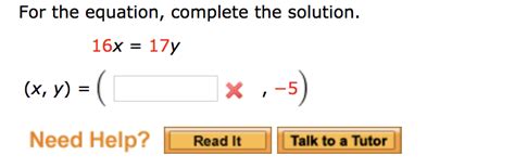 Solved For The Equation Complete The Solution Chegg Com