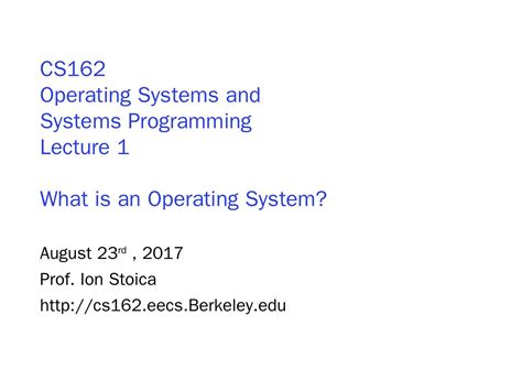 Lecture 1 Course Introduction And Overview Eecs Insteecs