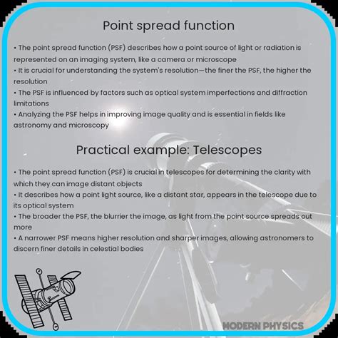 point spread function accuracy analysis and optics