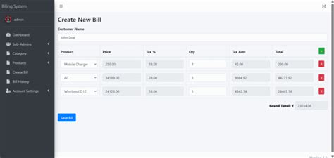 Billing System Using Php And Mysql Download Billing Management System Project In Php