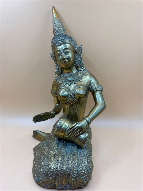 Vintage Brass Teppanom Thai Angel Guardian Thai Brass Temple Etsy