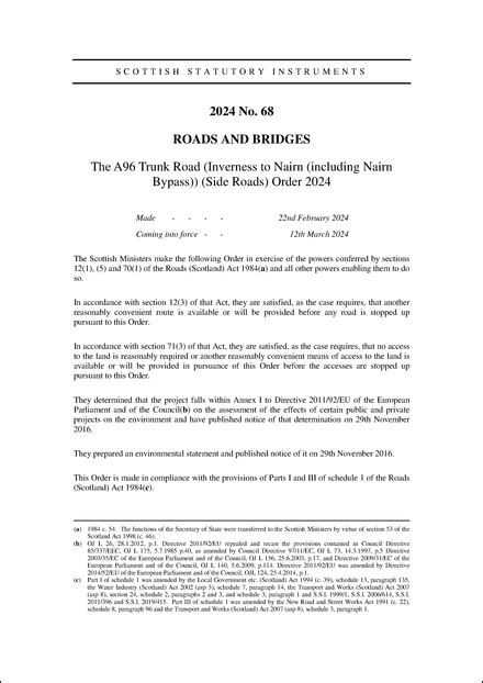 The A96 Trunk Road Inverness To Nairn Including Nairn Bypass Side