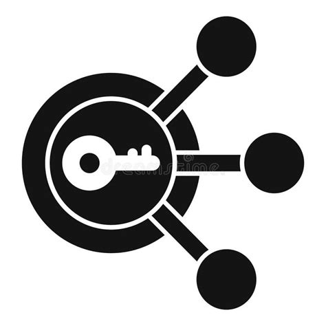 Secure Connection Icon Showing A Key Connecting Three Circles Stock Illustration Illustration