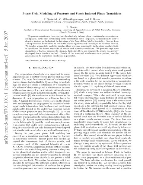 PDF Phase Field Modeling Of Fracture And Stress Induced Phase Transitions