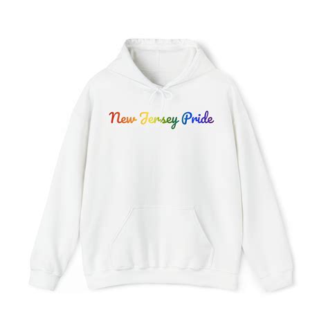New Jersey Pride Hoodie Flowing Cursive Design With Lgbtq Gradient