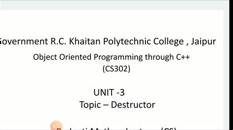 Destructor In C YouTube