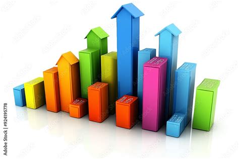 Colorful Bar Graph With Ascending Arrows Representing Growth Success