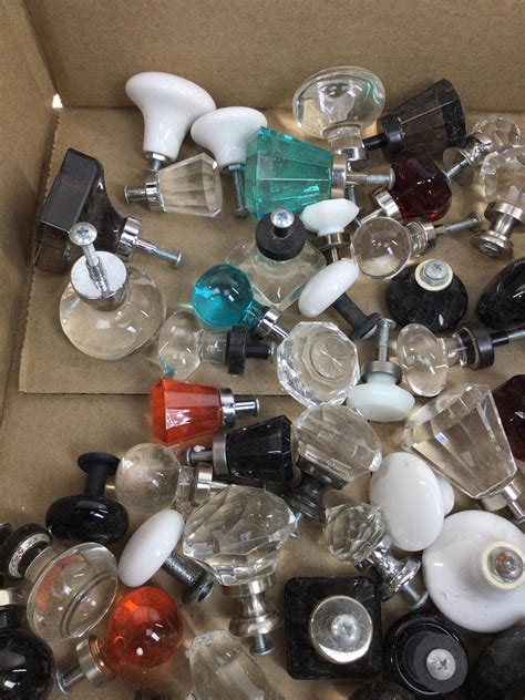 Lot Assorted Glass Drawer Knobs Pulls