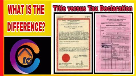 What Is The Difference Between Tax Declaration And Certificate Of Title