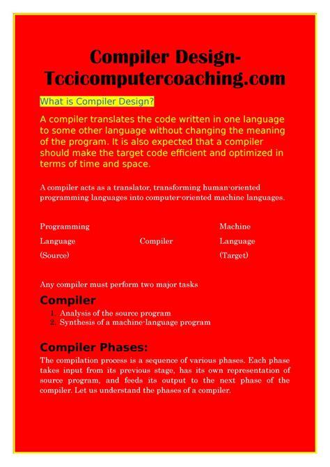 Compiler Design Tutorial What Is Types Tools Example