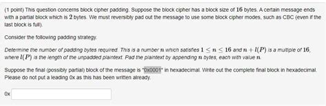 Solved 1 Point This Question Concerns Block Cipher