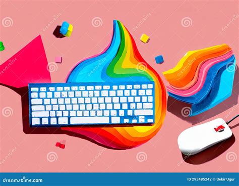 Abstract Representation Of The Concept Of Keyboard And Mouse Using