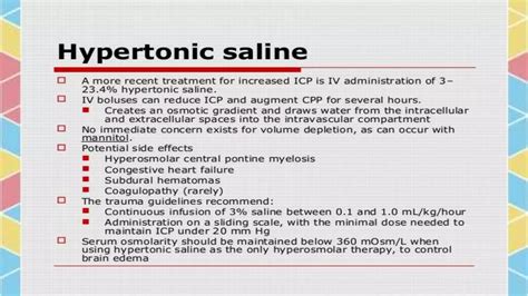 Hypertonic Saline Versus Mannitol For Increased Intracranial Pressure Management Pptx