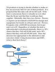 Decision Tree Analysis Make Or Buy Dilemma For Tri Products Course Hero