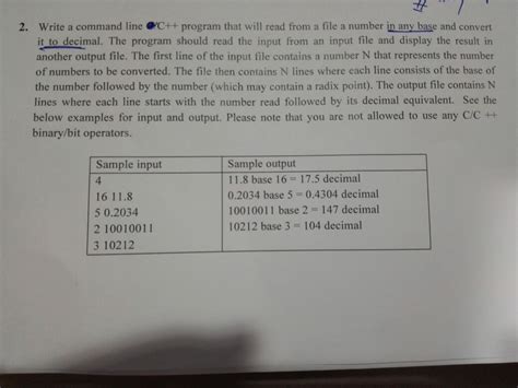 Solved 2 Write A Command Line C Program That Will Read