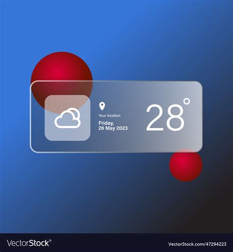 Weather App User Interface Glassmorphism Concept Vector Image