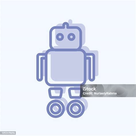 아이콘 로봇 장난감 기호에 적합합니다 두 가지 톤 스타일 편집 가능한 간단한 디자인 디자인 템플릿 벡터 간단한 기호 그림 고객에 대한 스톡 벡터 아트 및 기타 이미지