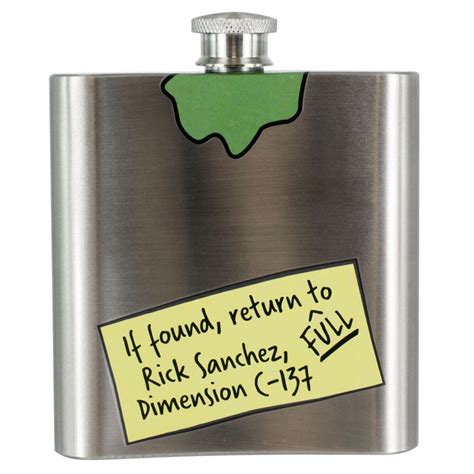 Rick And Morty Metal Decorative Novelty Teenadults Ricks Drinking Hip