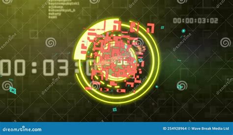 image of scope scanning with qr code over data processing stock