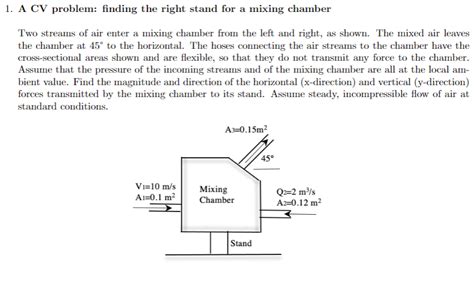 Solved 1 A Cv Problem Finding The Right Stand For A Mixing